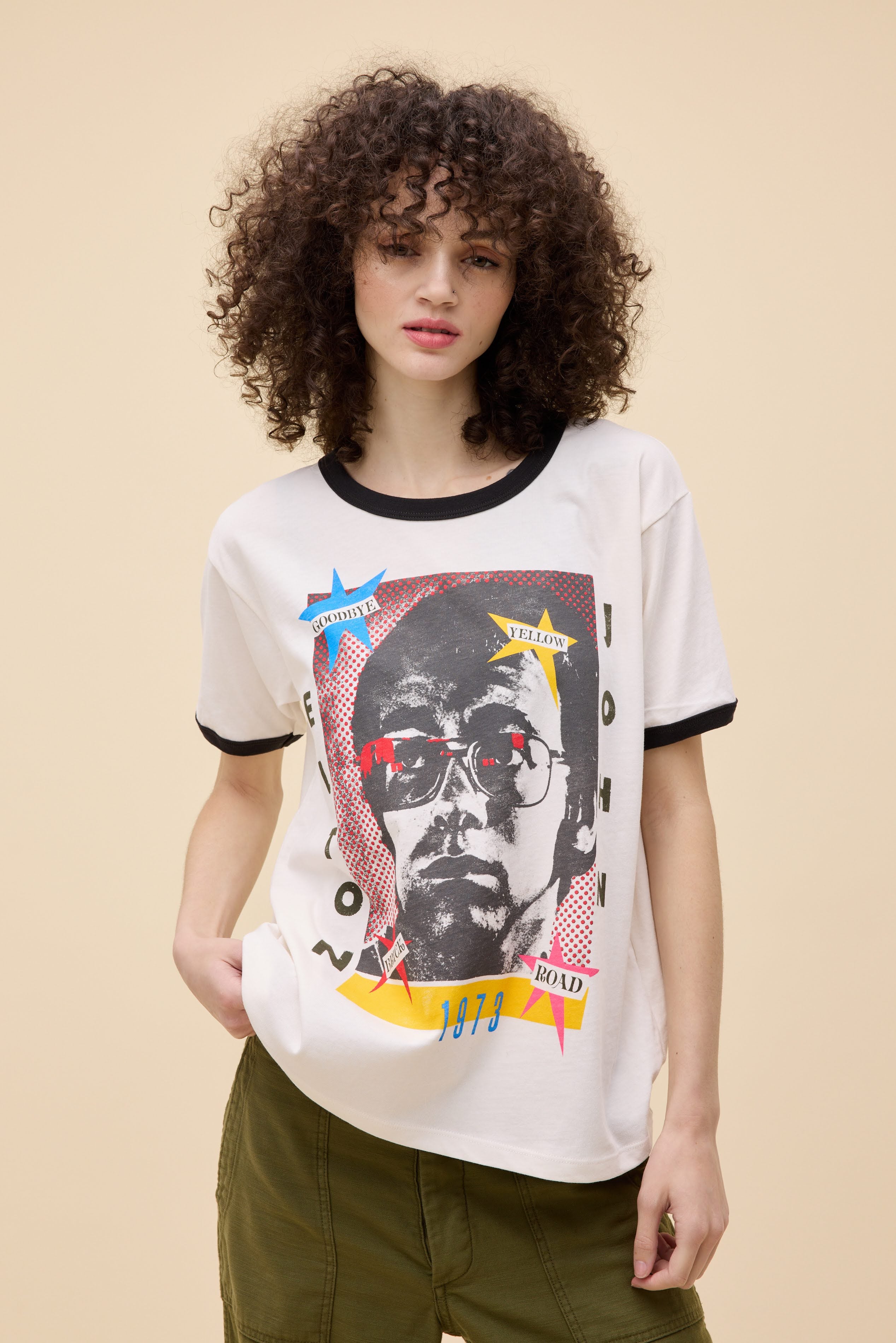 Elton John 1973 Pop Art Oversized Ringer Tee– Daydreamer