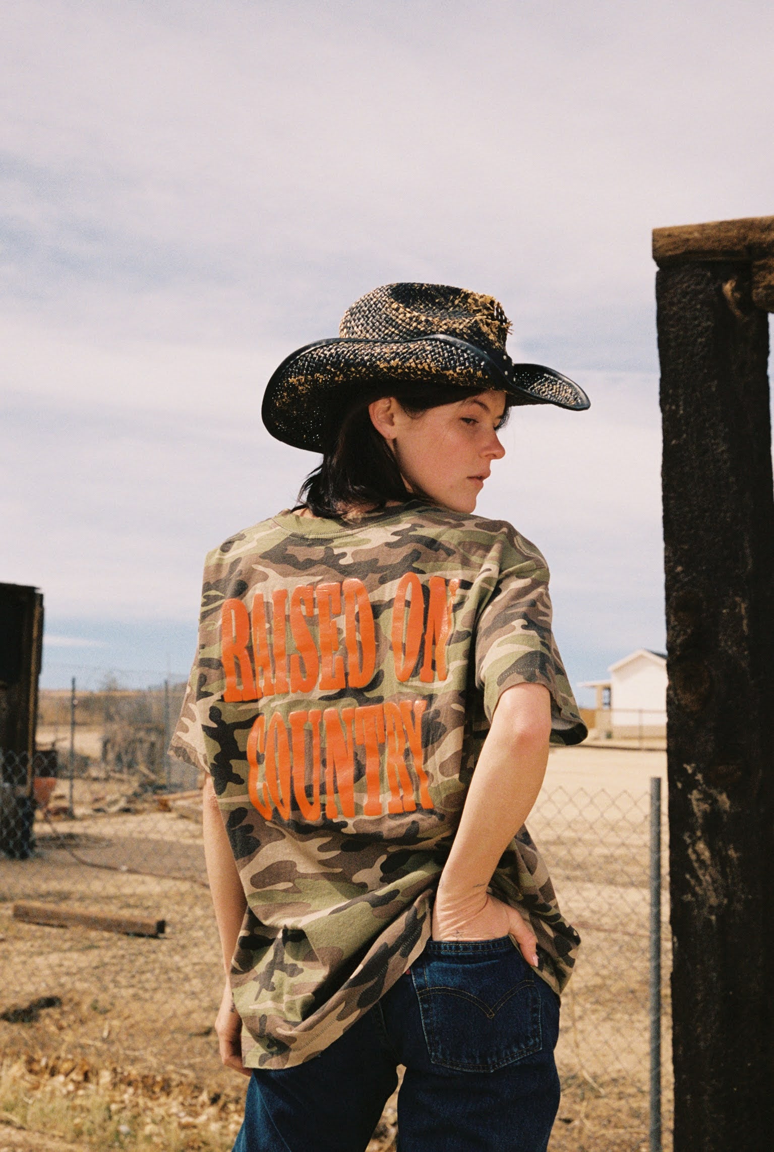 Raised On Country Camo Merch Tee– Daydreamer