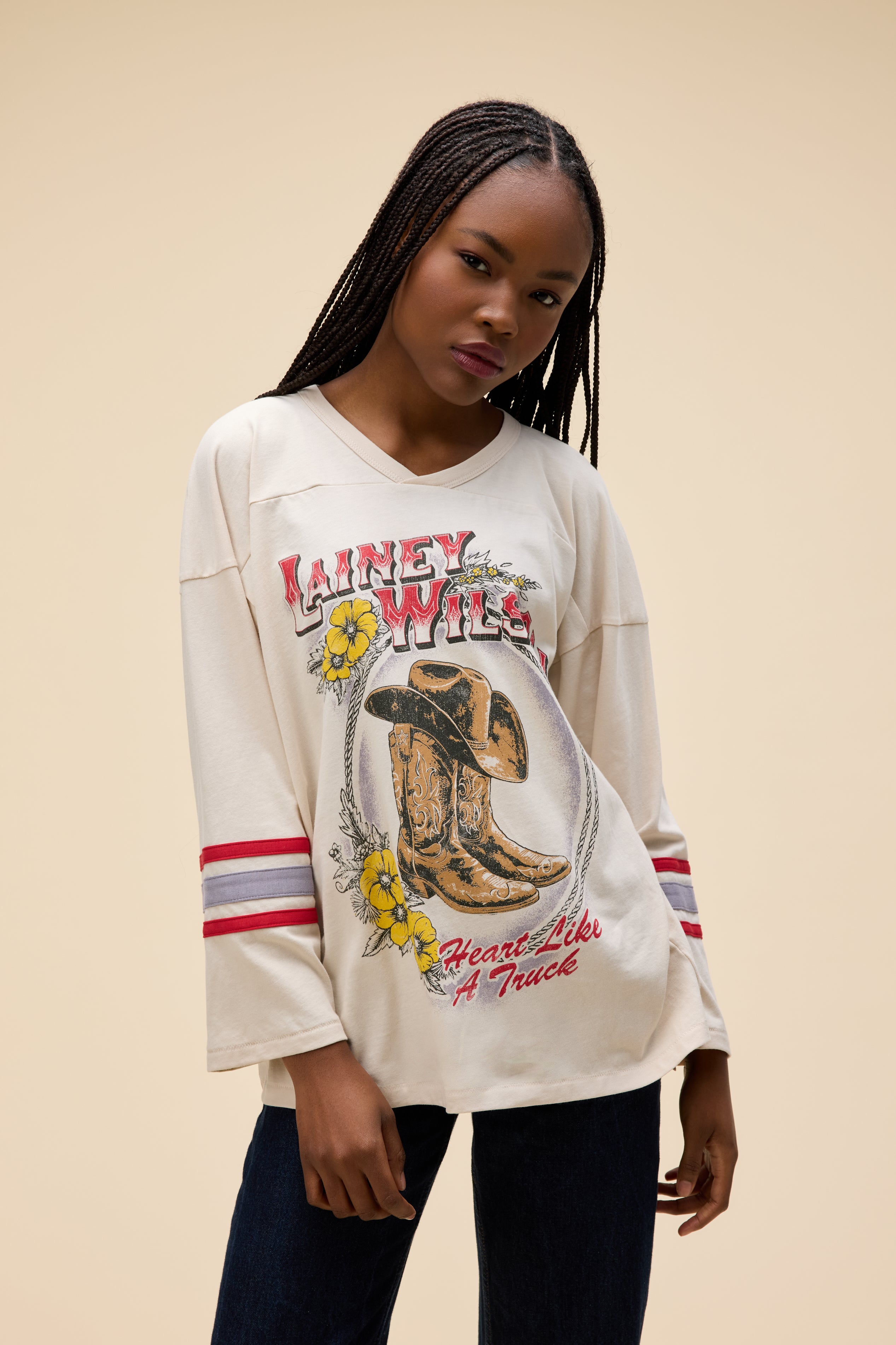 Lainey Wilson Heart Like A Truck Hockey Jersey Long Sleeve | Daydreamer