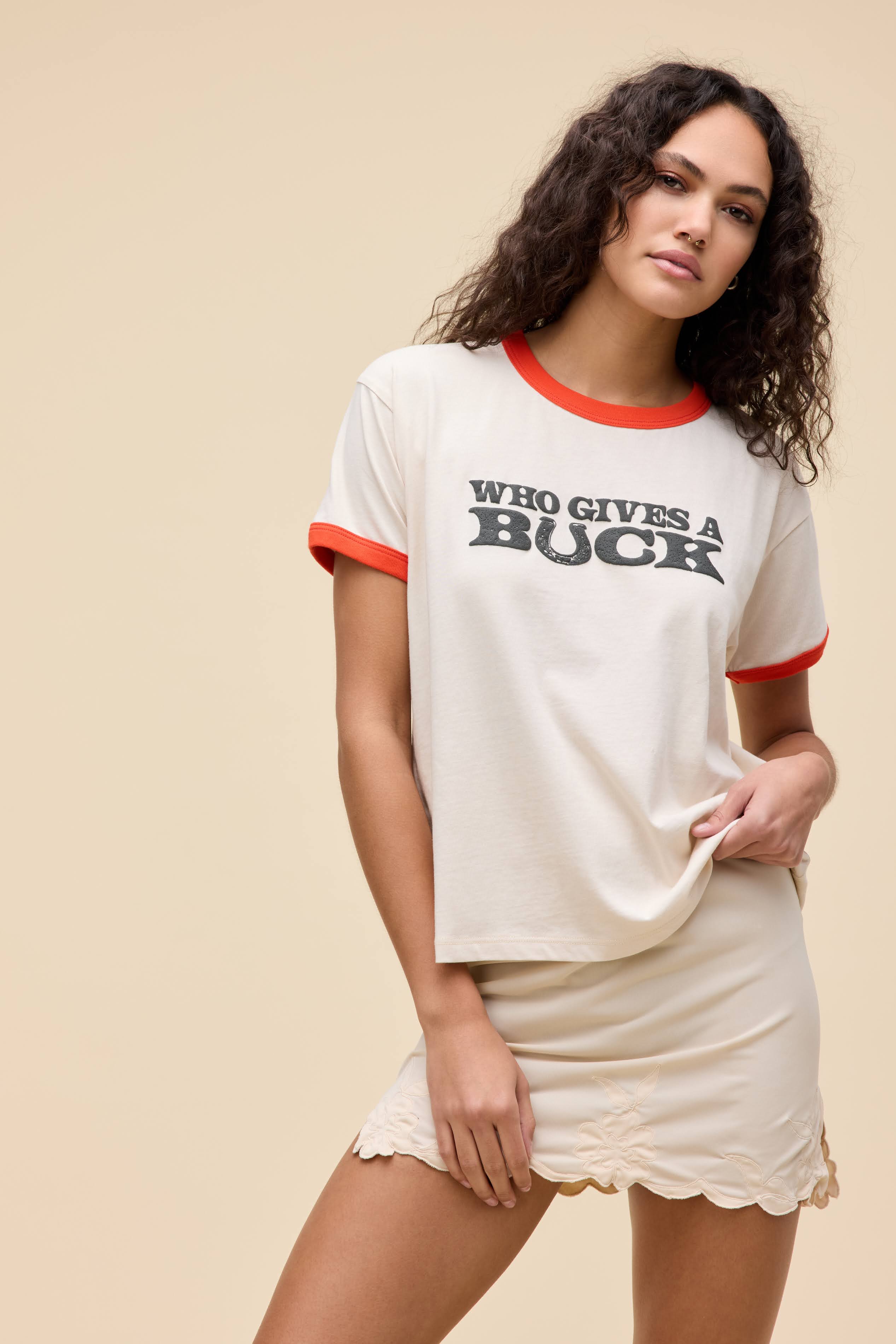 Who Gives A Buck Vintage Ringer Tee | Daydreamer