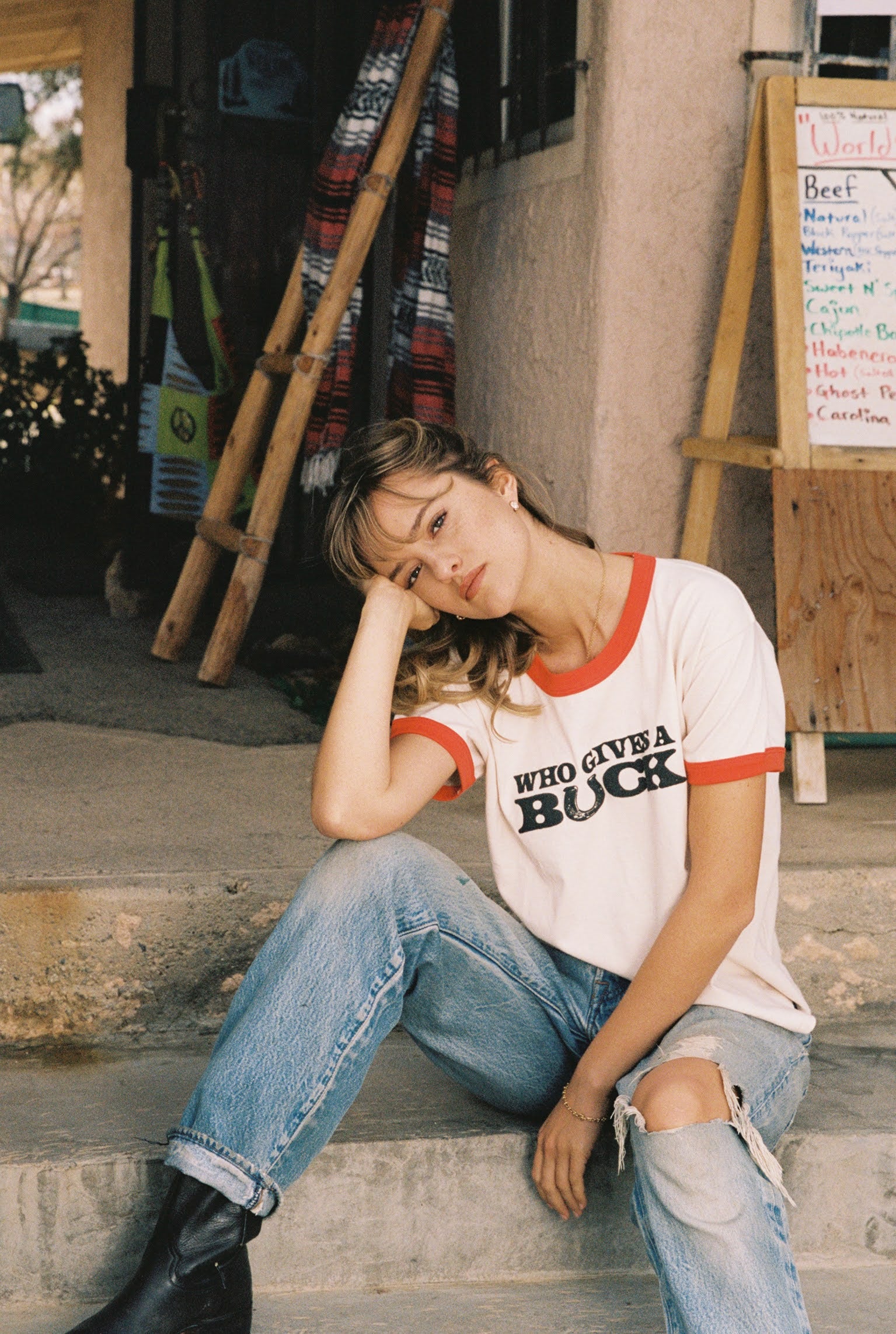Who Gives A Buck Vintage Ringer Tee | Daydreamer